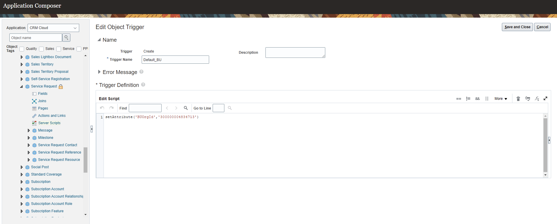 How to default Business Unit using Object Trigger for HRHD Service ...