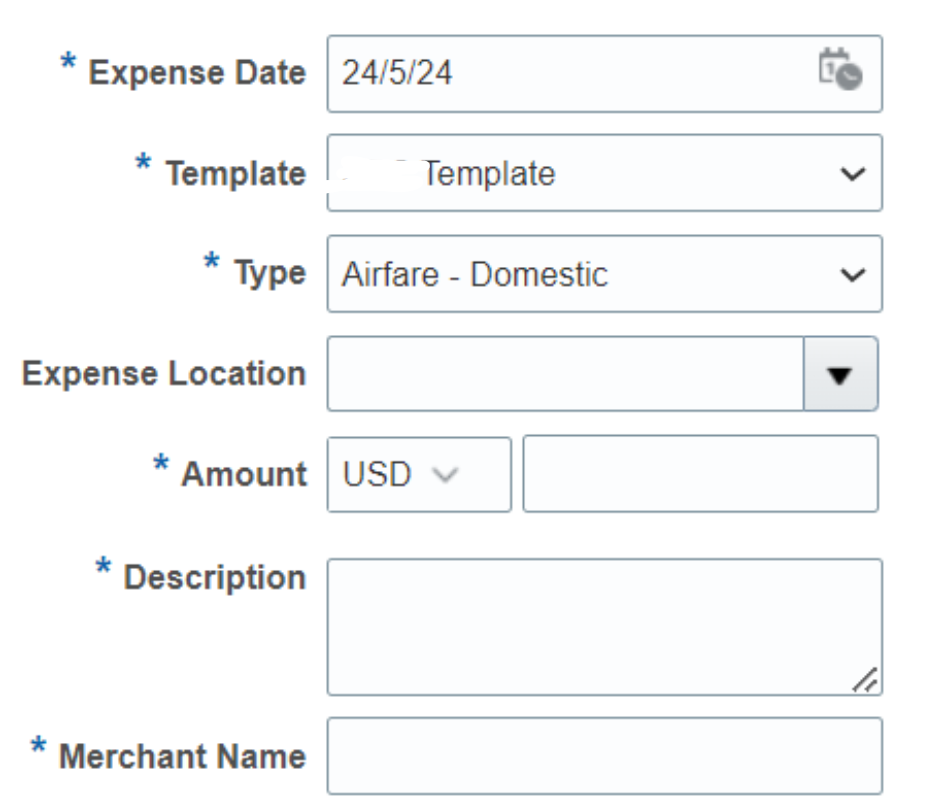 From where the values related to expense location are getting mapped in ...