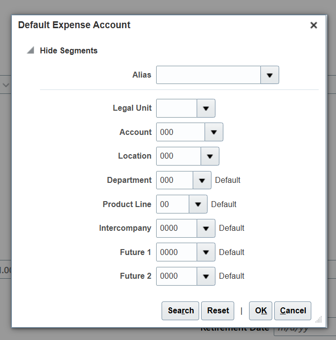 Configuring Default Expense Account by Department in Oracle Fusion HCM ...