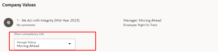 The Manager Rating Field Should Auto Populate In Redwood Performance Document — Cloud Customer