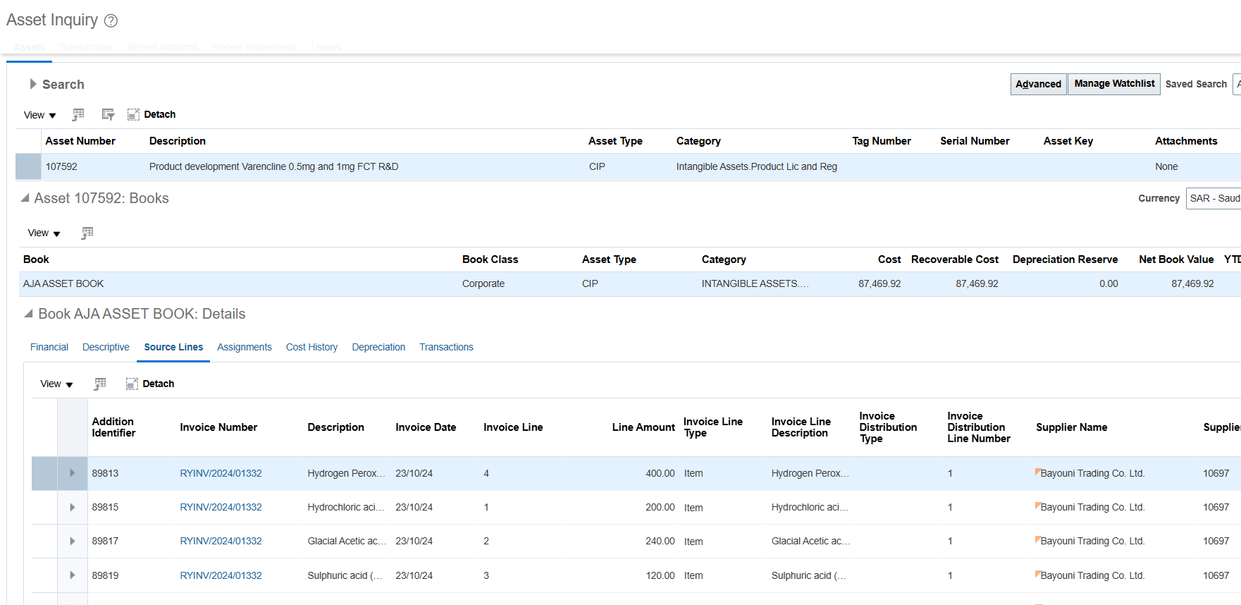 Need sql query to join between subledger and fixed asset and asset ...