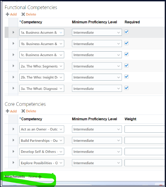 job model profile attachment — Cloud Customer Connect