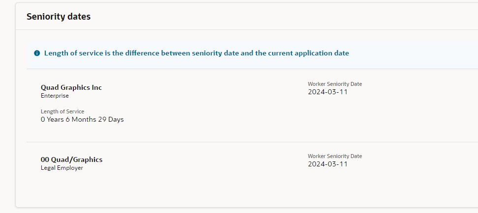 Hide "Length of services is the difference between seniority date and ...