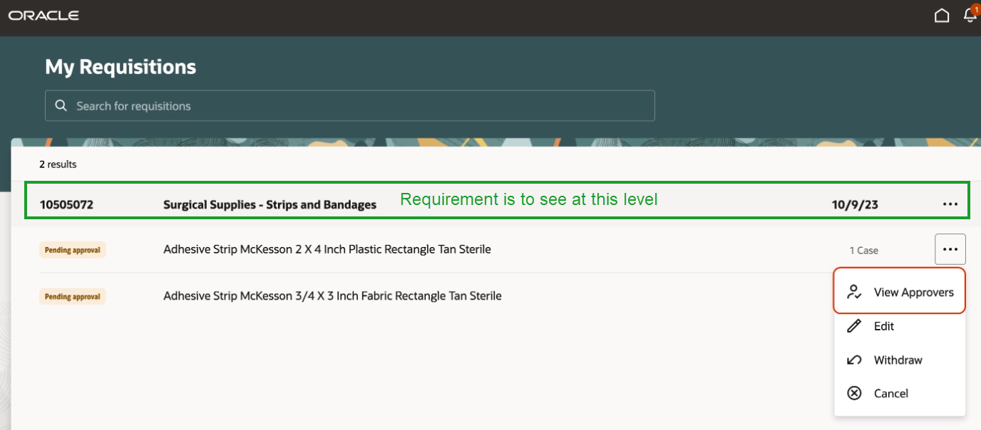 Difficulty Viewing Approvers For Multi Line Requisitions In Responsive Self Service Procurement