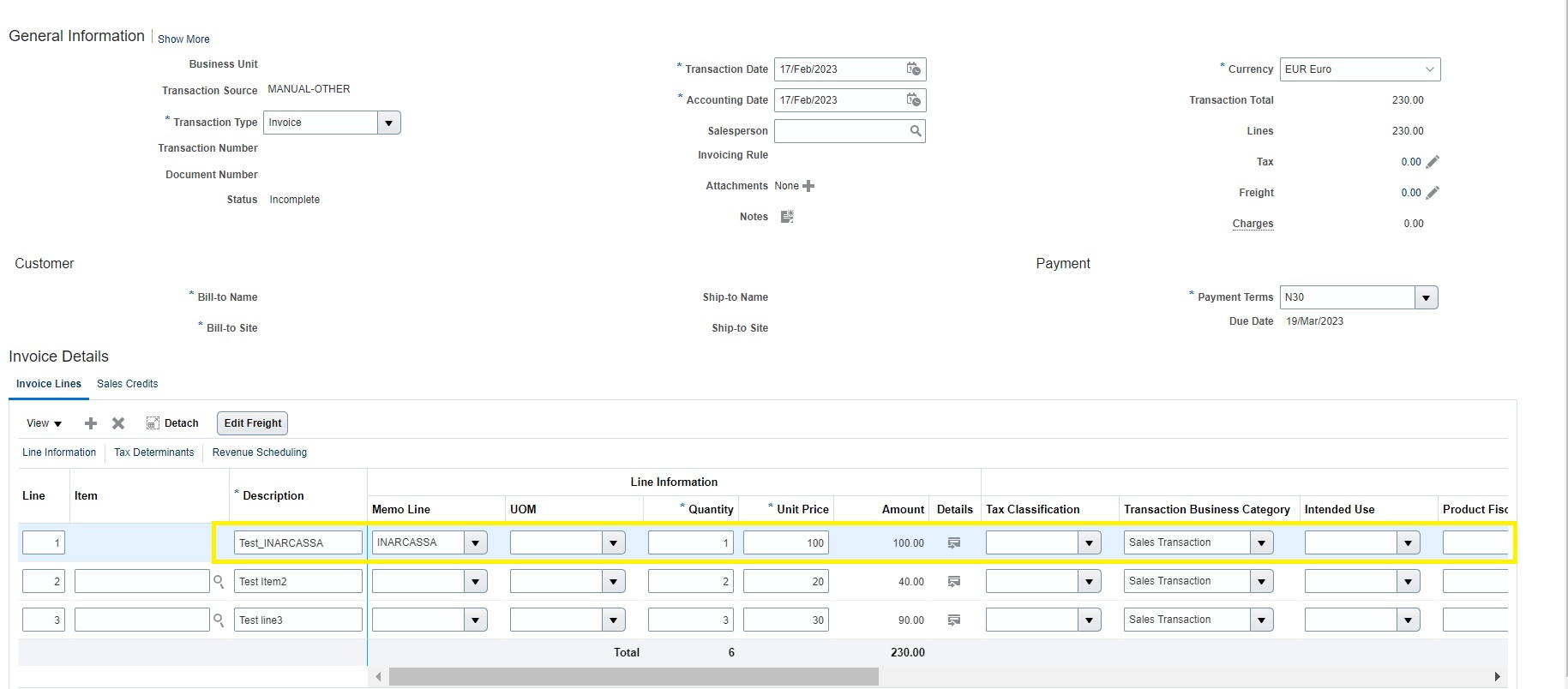 Link memo line to a specific GL Account but not the revenue account ...