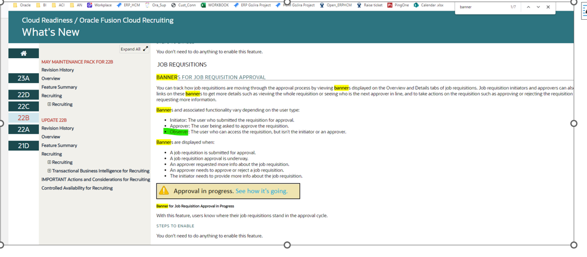 Recruiting Cloud Requisition Banner Approvals Is Not Available To Observer User Type — Cloud