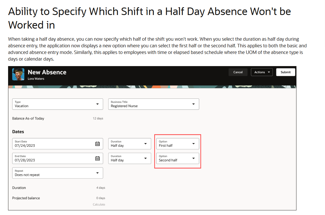 How to use Absence Half Day "Option" field in fast formulas global absence entry validation ...