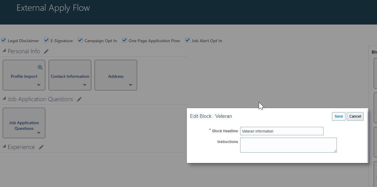 Add Hyperlink to job application flow block — Cloud Customer Connect