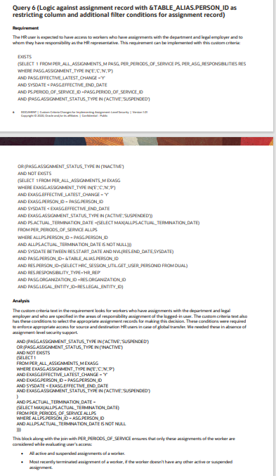 Implementing Assignment Level Security In Hcm How To Implement The Query — Cloud Customer Connect