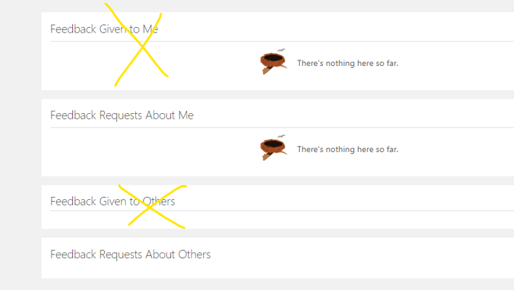 How To Hide Feedback Given To Me And Feedback Given To Others Section — Cloud Customer Connect