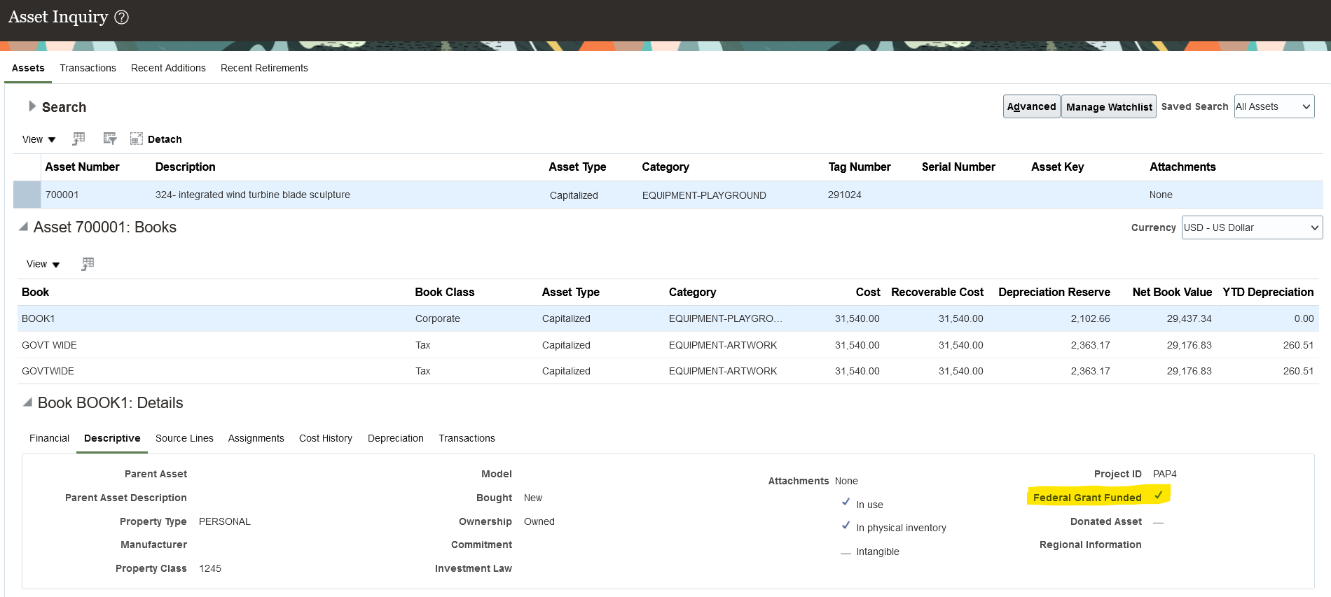 Table/SQL to get the below highlighted field in Asset inquiry page in ...