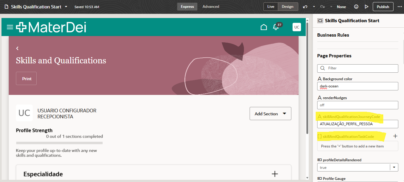 Guided Journey is not working in the skills and qualifications page — Cloud Customer Connect