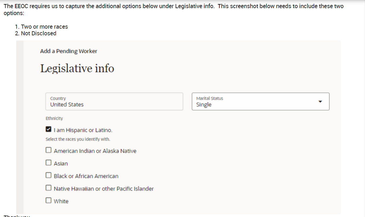 why all list of values in Per-Ethnicity are not showing up under ...