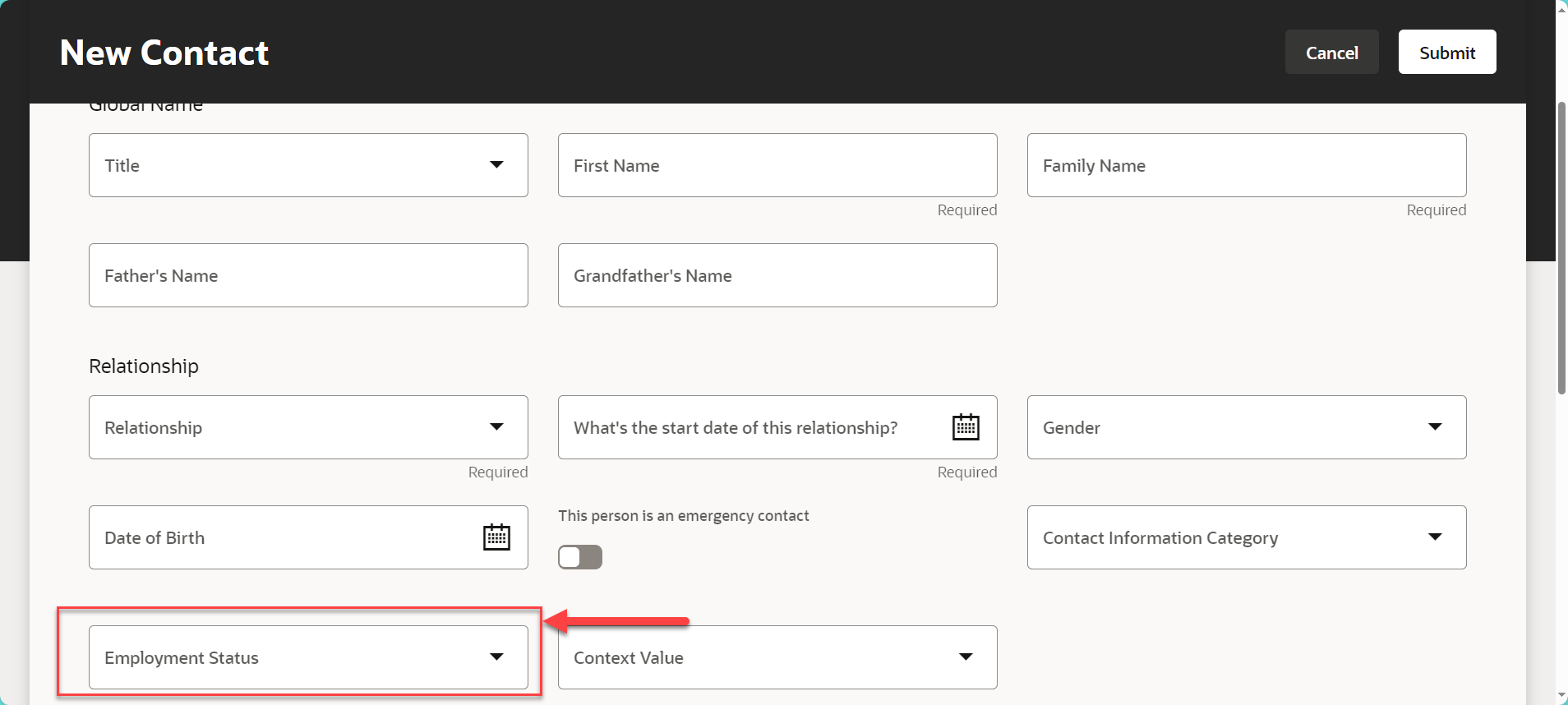 Per Contact Relships Dff Not Visible From Ess — Cloud Customer Connect