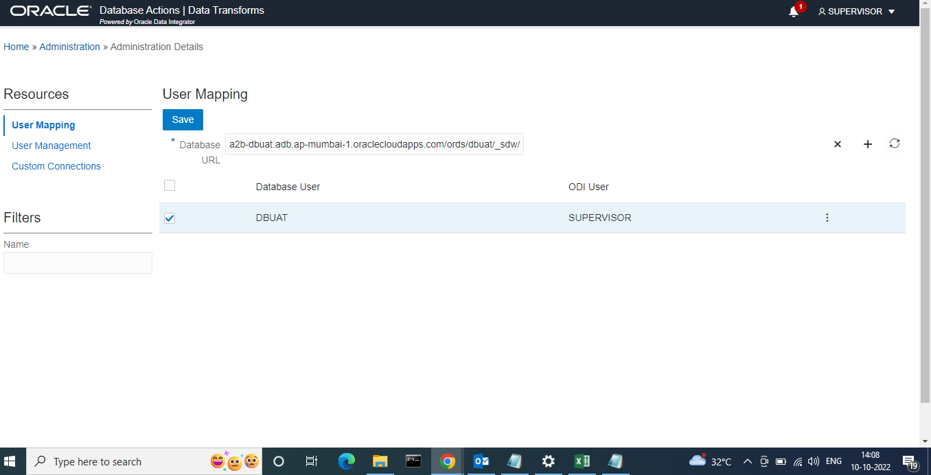 Unable to launch Data Transforms tool inside Database Actions of Oracle ... Unable to launch Data Transforms tool inside Database Actions of Oracle ...