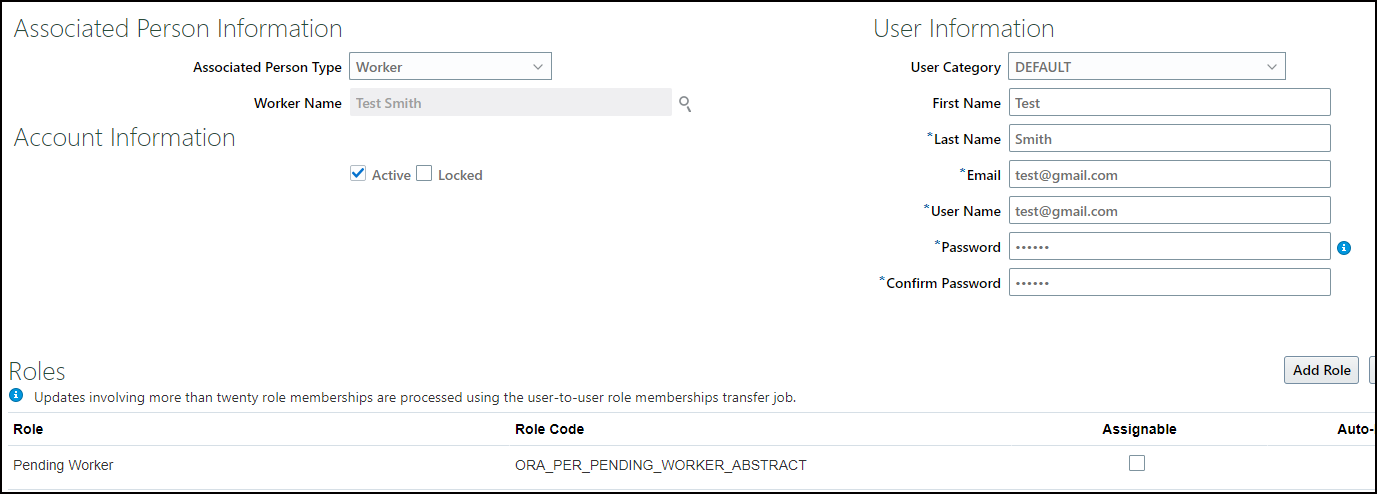 Pending Worker Checklist User Creation Notification — Cloud Customer Connect