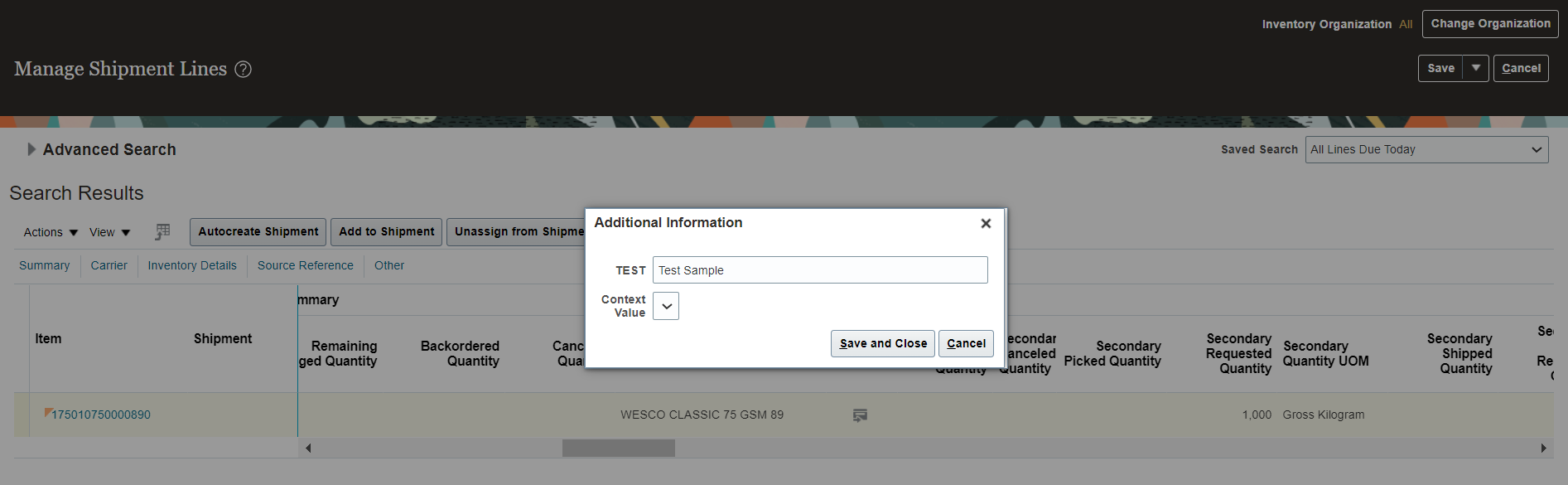 How To Sql Default For A Eff Field In Shipment Line Level Using The Order Number — Cloud