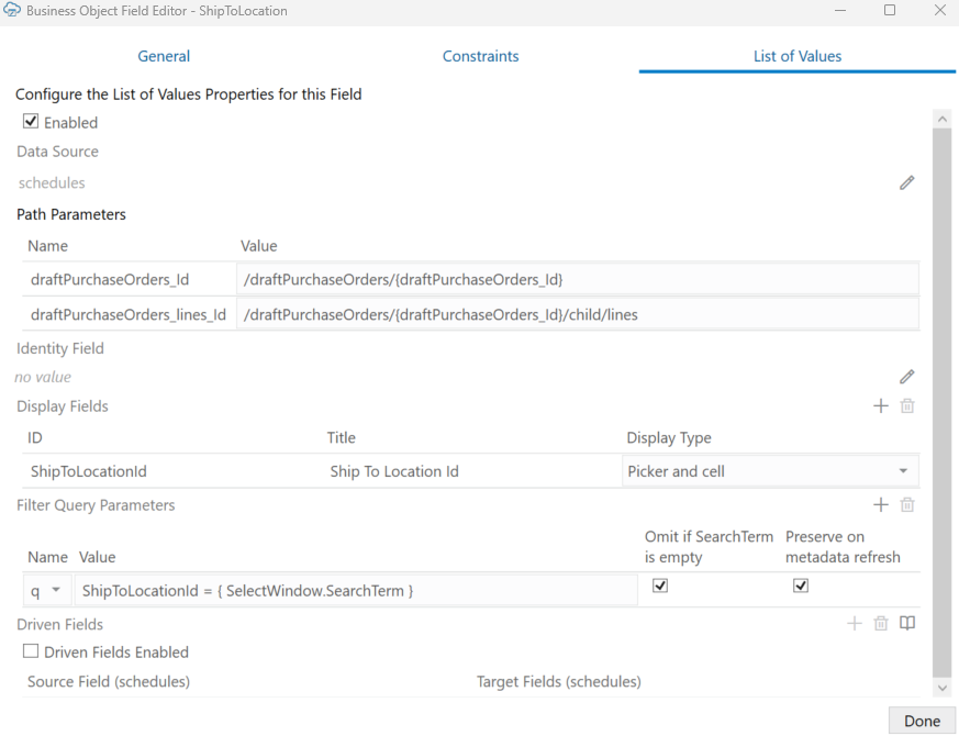 How to Create Visual Builder LOV for Purchase Order Schedule — Cloud Customer Connect