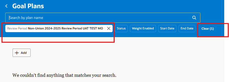 Clear Filter button is not working in Goal plan page — Cloud Customer ...