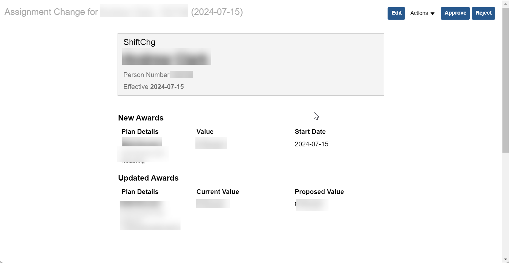 Assignment Change Approval notification not showing changes details after 24B. — Cloud Customer ...