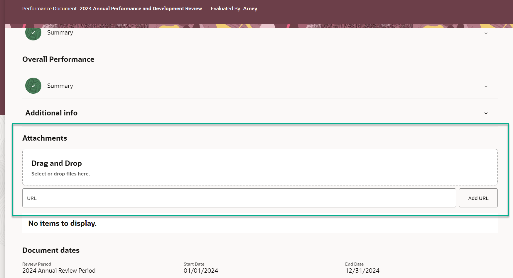 How To Use Express Mode To Hide The Attachment Section Within The Performance Evaluation
