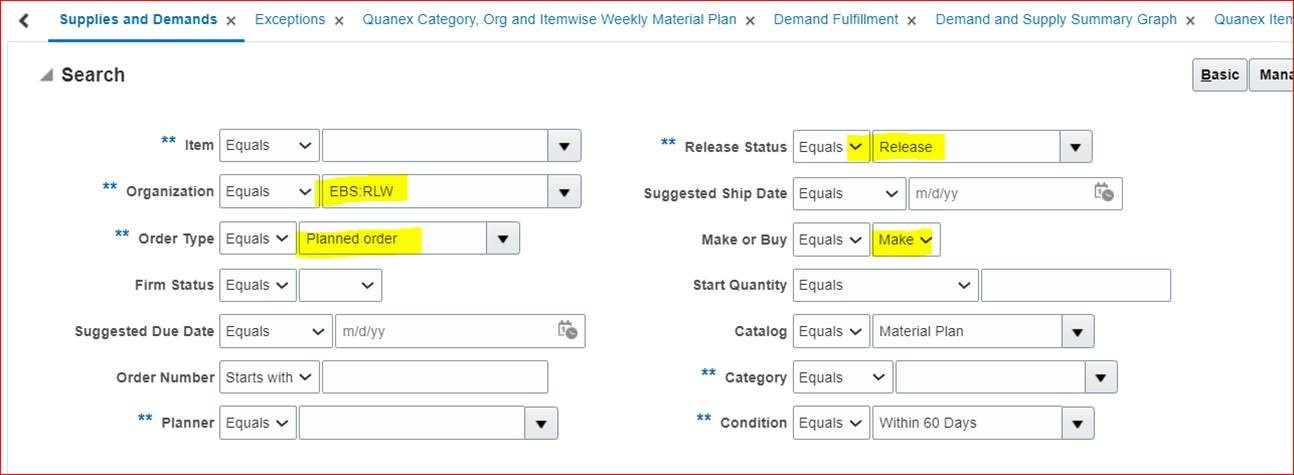 How to Release all the Make Planned Orders at once — Cloud Customer Connect