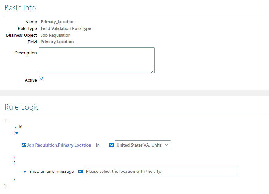 Validate Primary Location In Requisition Structure — Cloud Customer Connect