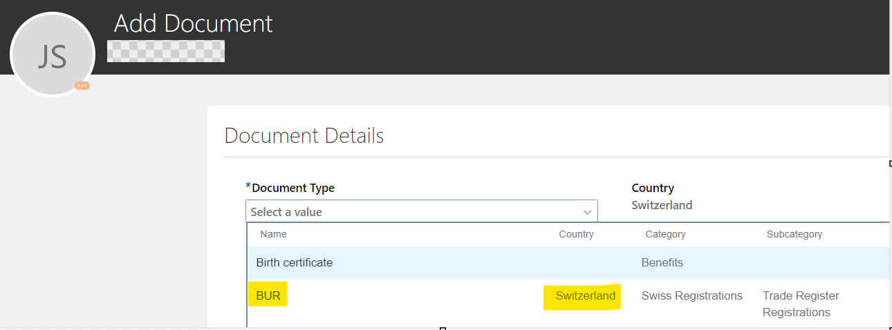 Document of Record - Country Specific Documents — Cloud Customer Connect