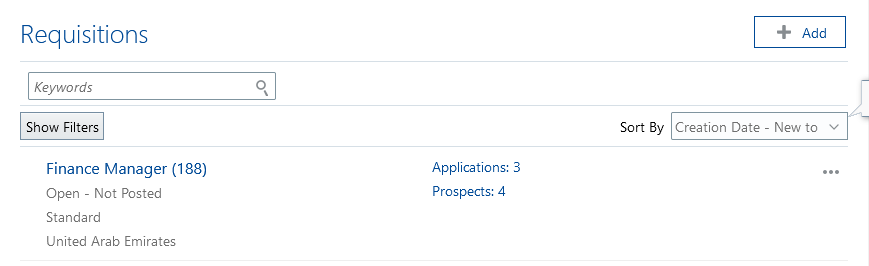 Restrict Hiring Manager From Viewing Prospects Added To The Job Requisition — Cloud Customer Connect