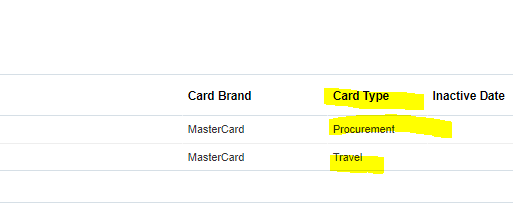 Difference between Travel vs Procurement Card Type in Create Corporate ...