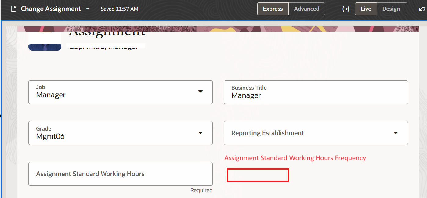Change Assignment Page - Demotion Action - Missing Frequency field ...
