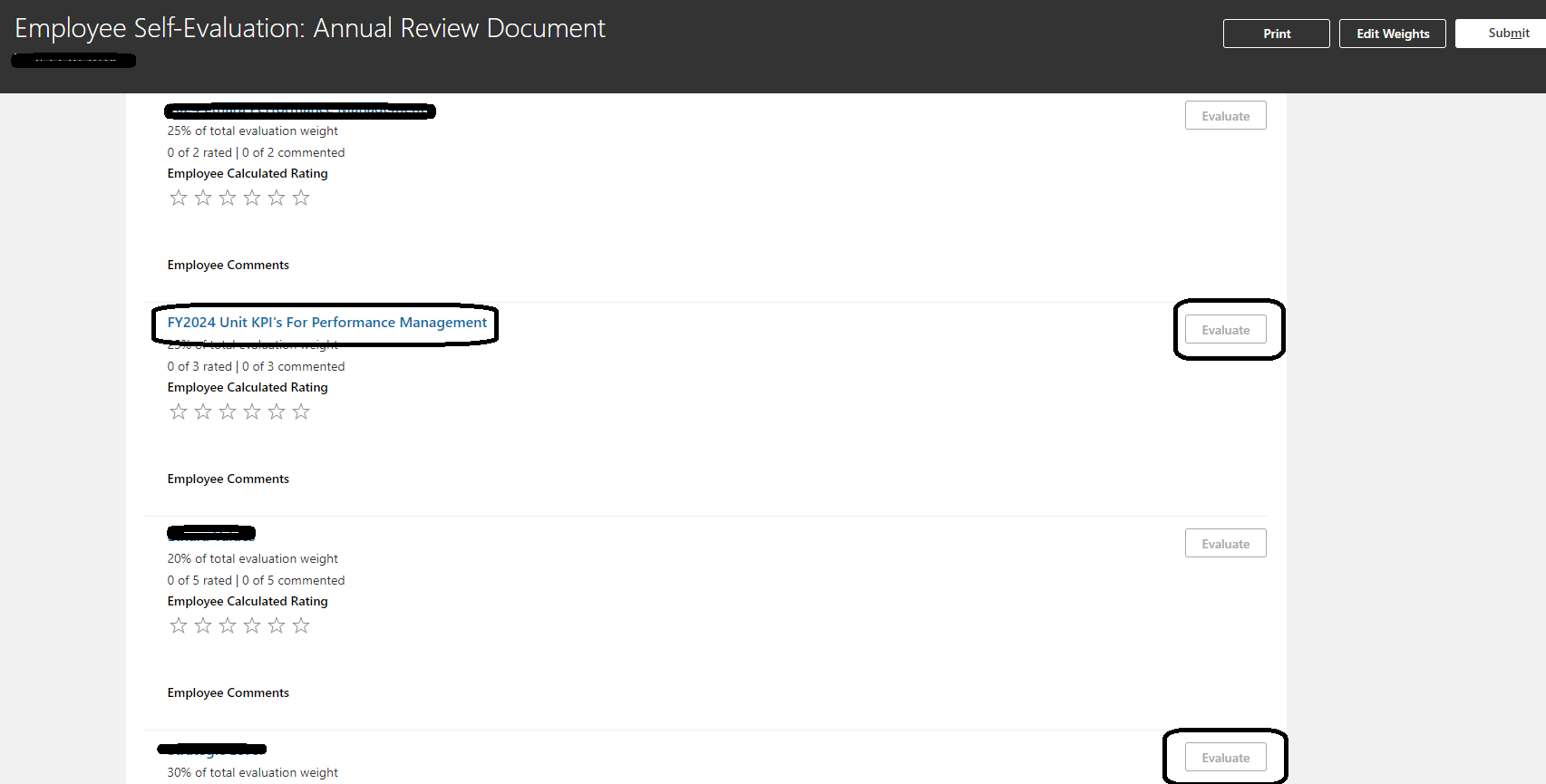 How Can We Hide Certain Sections In Performance Document For Employee 6523