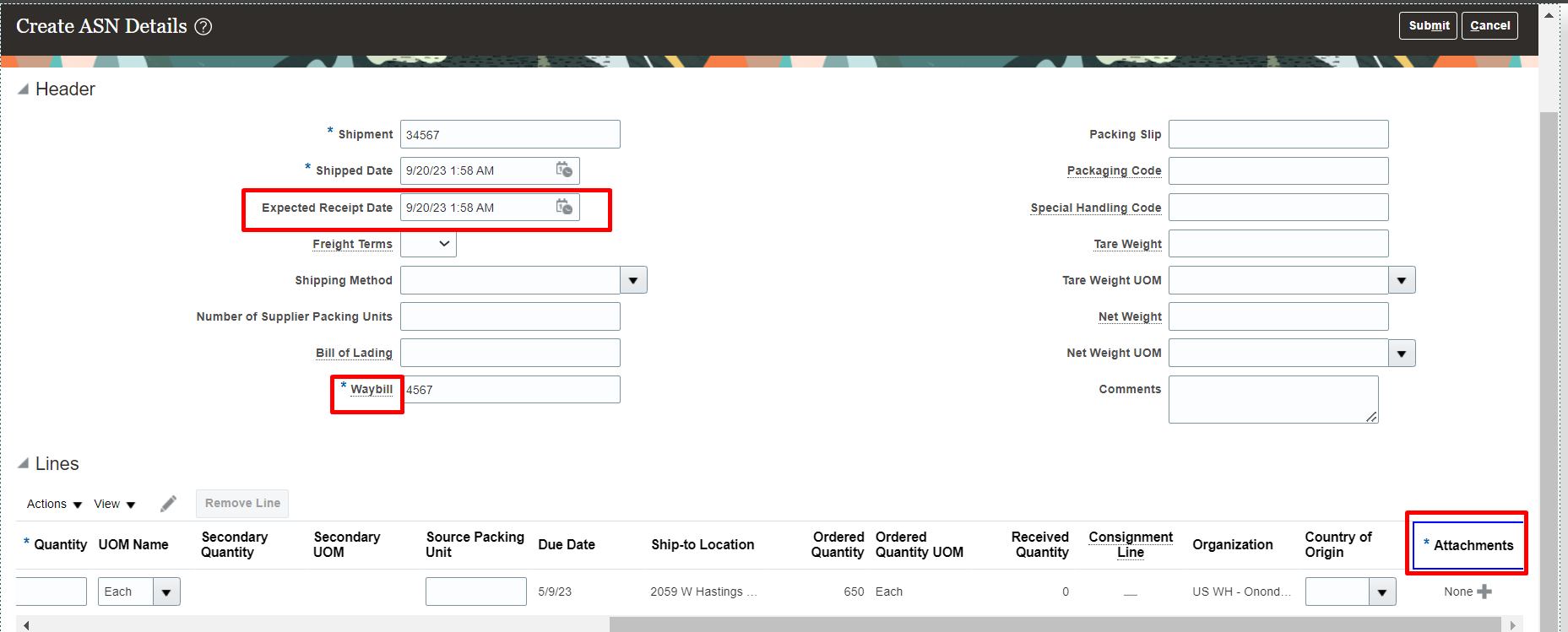 What is the difference in Waybill & Shipment number while creating ASN ...