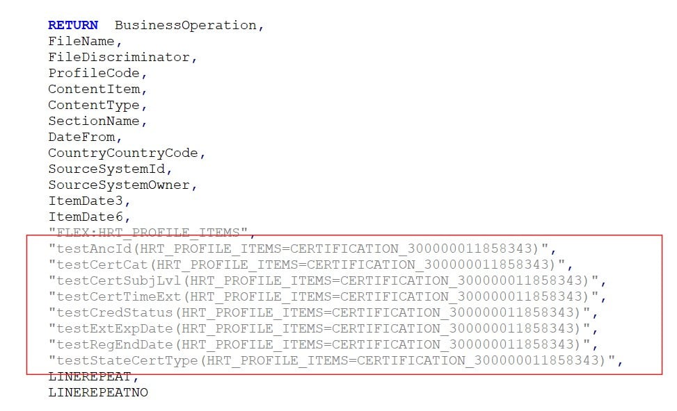 When loading ProfileItem using Transformation Fast Formula,DFF_CONTEXT ...