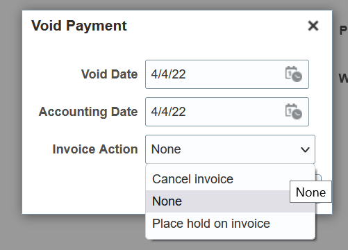 API to void payment with invoice cancellation — Cloud Customer Connect