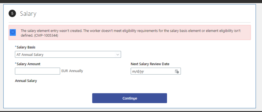 Getting error when we select salary basis while creating an offer for ... Getting error when we select salary basis while creating an offer for ...