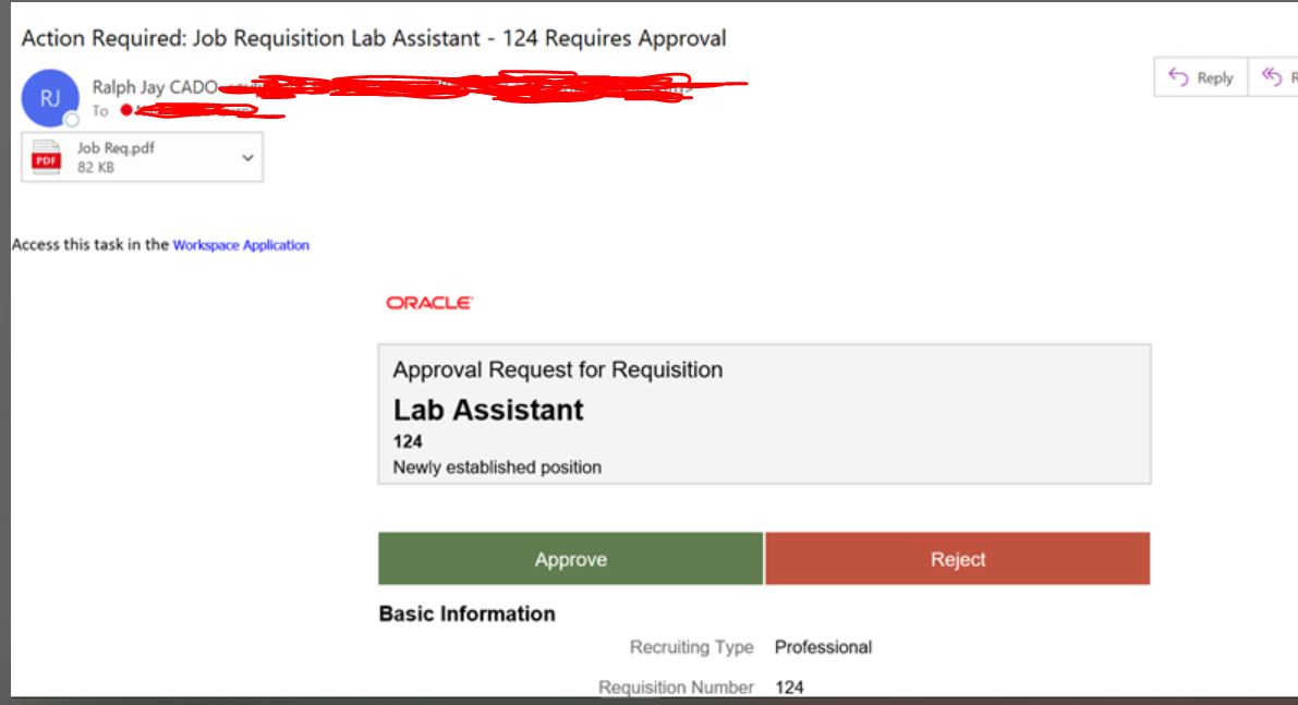 How Job Requisition Approval Emails Should Work — Cloud Customer Connect