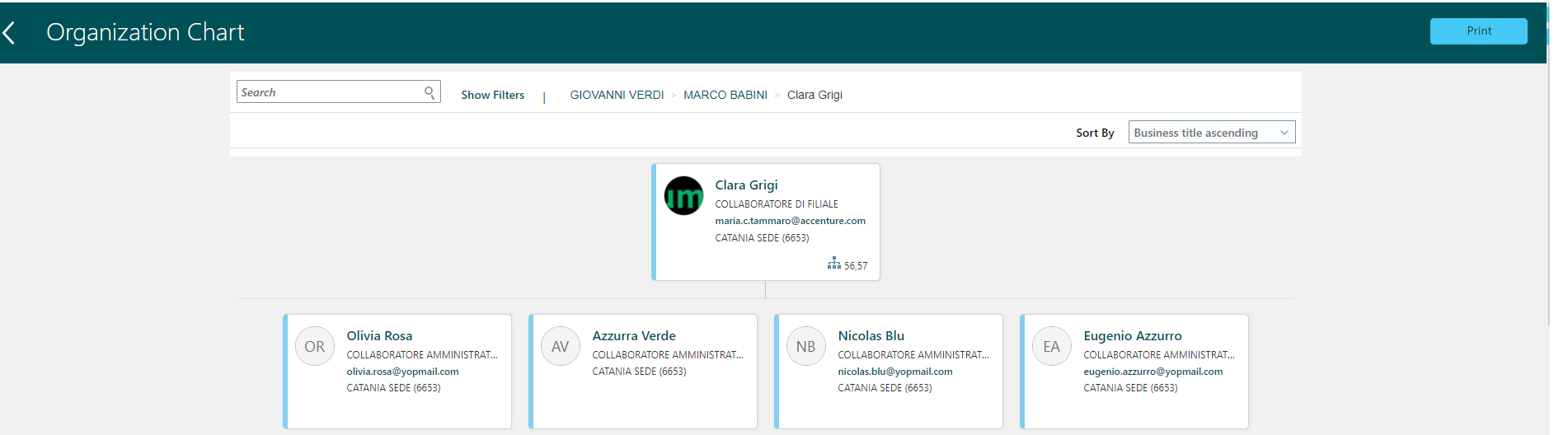 How to remove the Print button in the org chart? — Cloud Customer Connect