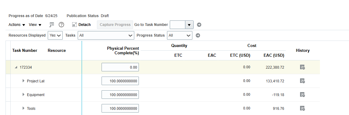 Physical Percent Complete(%) available at top task but Not Rolling Up ...