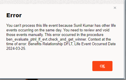 error during before you enroll for employee — Cloud Customer Connect