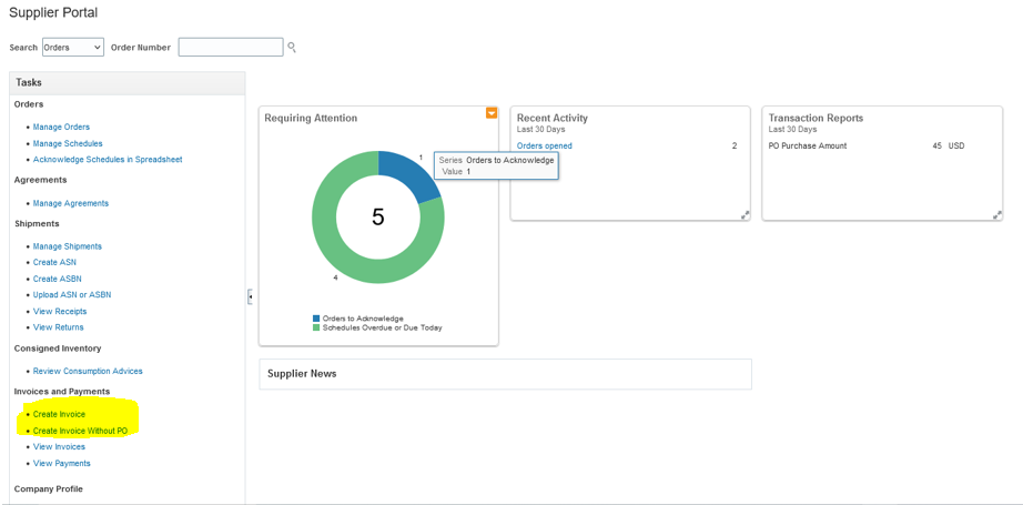 How To Disable The Create Invoice Option In Supplier Portal — Cloud Customer Connect