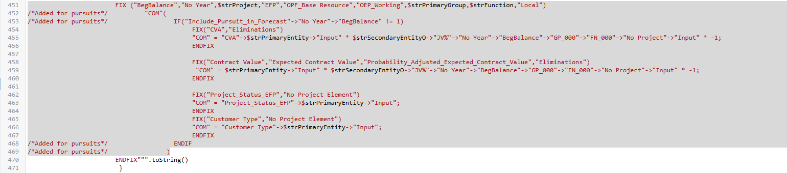 IF/ENDIF Causing operator expected after [FIX] Error — Cloud Customer Connect