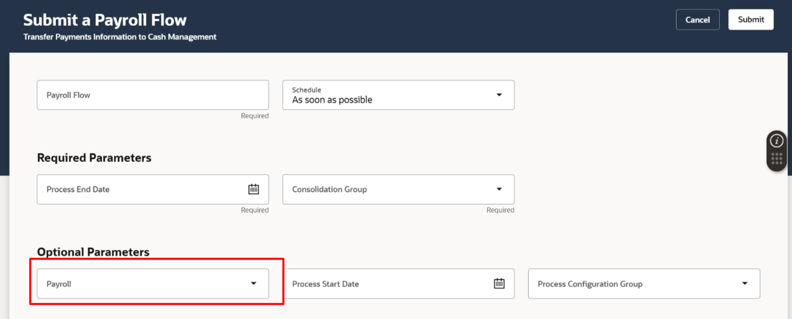 Payroll Field Requirement During Payroll Run — Cloud Customer Connect