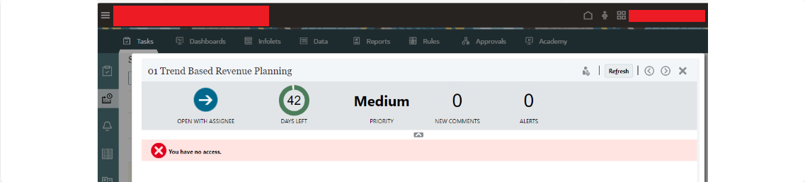The Task List Show You Have No Access When Adding A New User To Assigned Group — Cloud