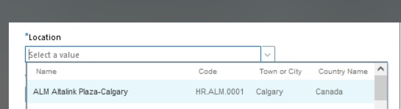 how to include the Location LOV to show Location Code, State,Postal ...