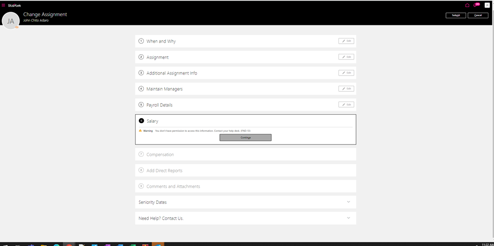 You do not have permission to access this information. Contact your ...