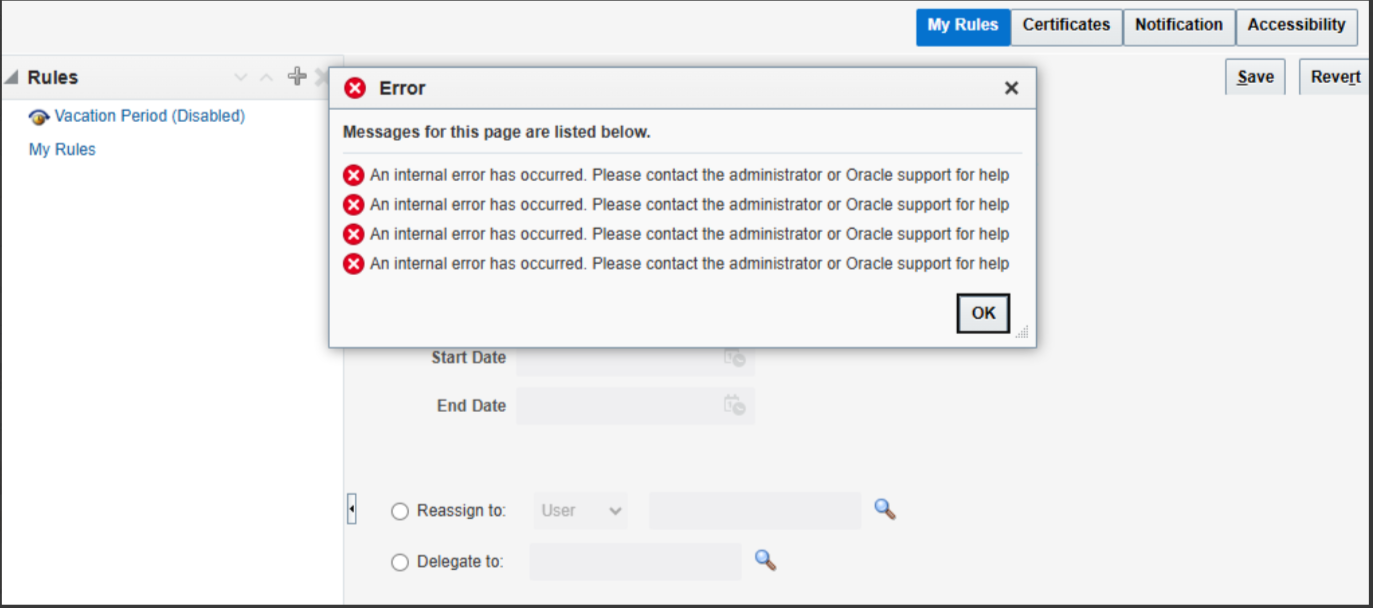 Internal error when employee opens BPM Preferences. — Cloud Customer ...