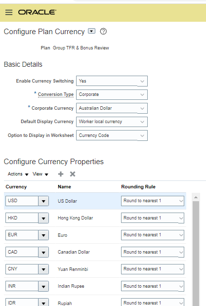 We have a workforce compensation plan with plan currency conversion ...