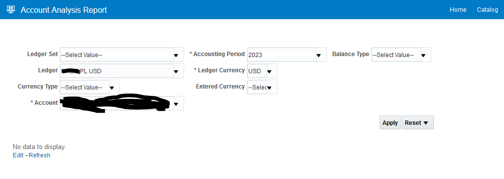Account Analysis Report Otbi Dashboard Returns No Data — Cloud Customer Connect