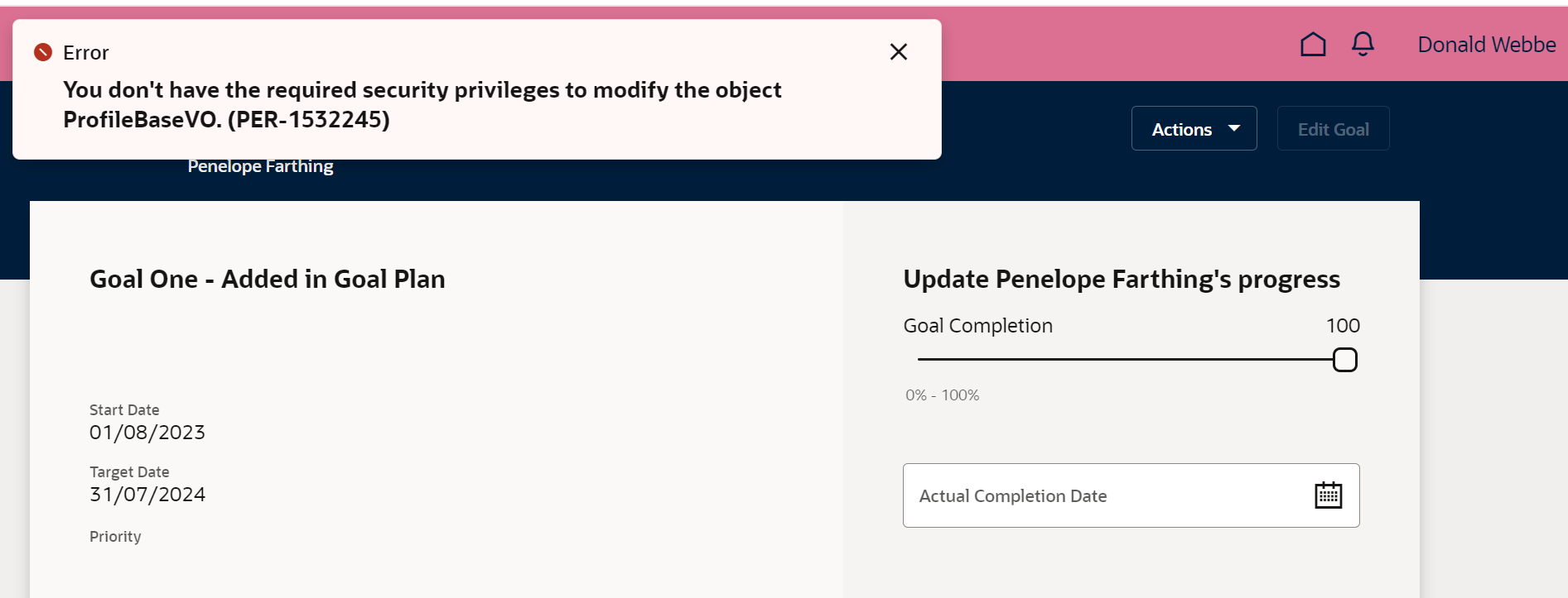 Security Privilege To Complete Goals In Redwood — Cloud Customer Connect